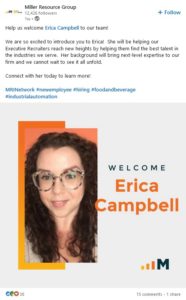 26 'New employee' social media posts examples