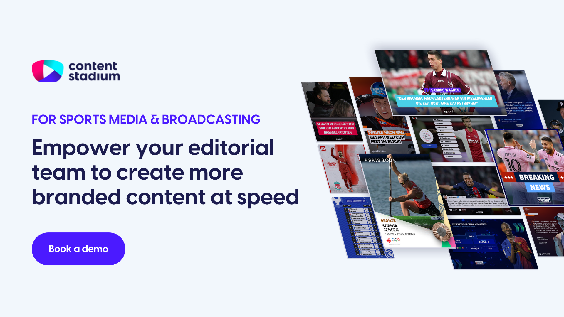 Content creation platform for sports media and broadcasting
